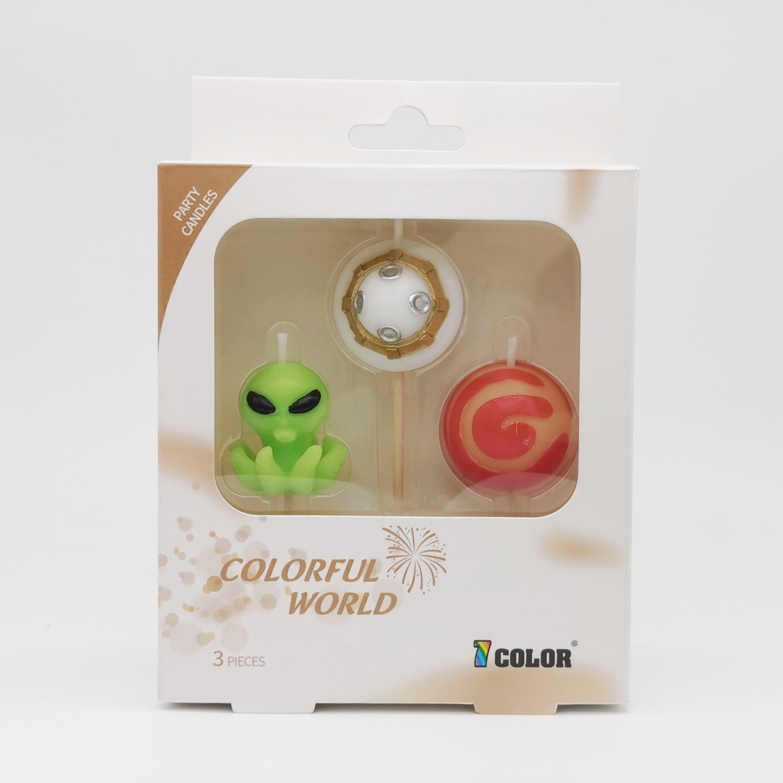 Alien Octopus Flying Saucer Jupiter Candles Set,