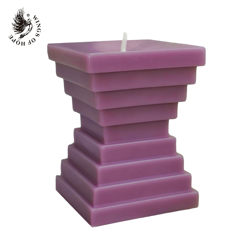 Pyramid Architecture Candle for Table - Unique Candle for Home Decor
