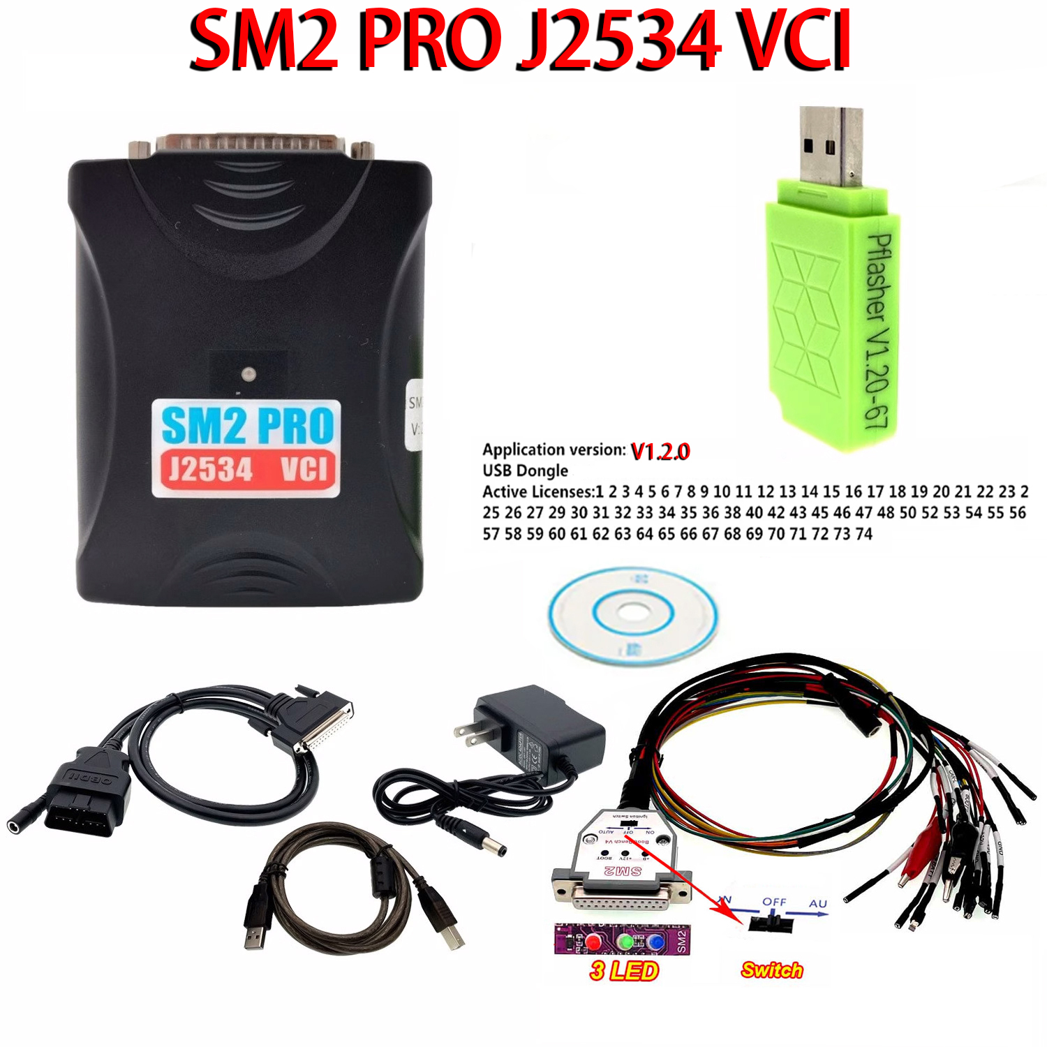 V2.21.22 SM2 Pro J2534 VCI ECU Programmer Read Write ECU Tool Support Checksum and Pinout ...