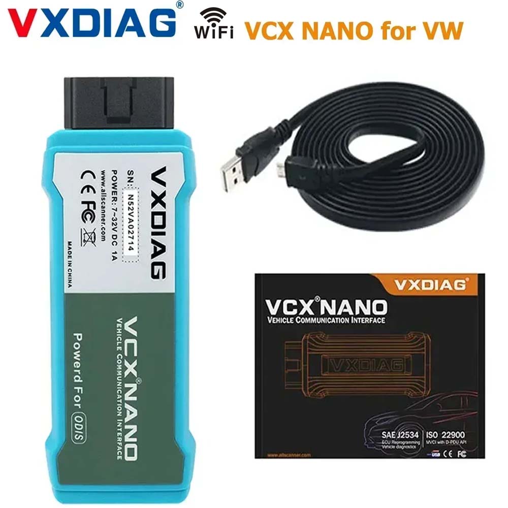 (Wifi Version) VXDIAG VCX NANO NX100 For VW J2534 Programming ECU Coding All System Diagnostic ...