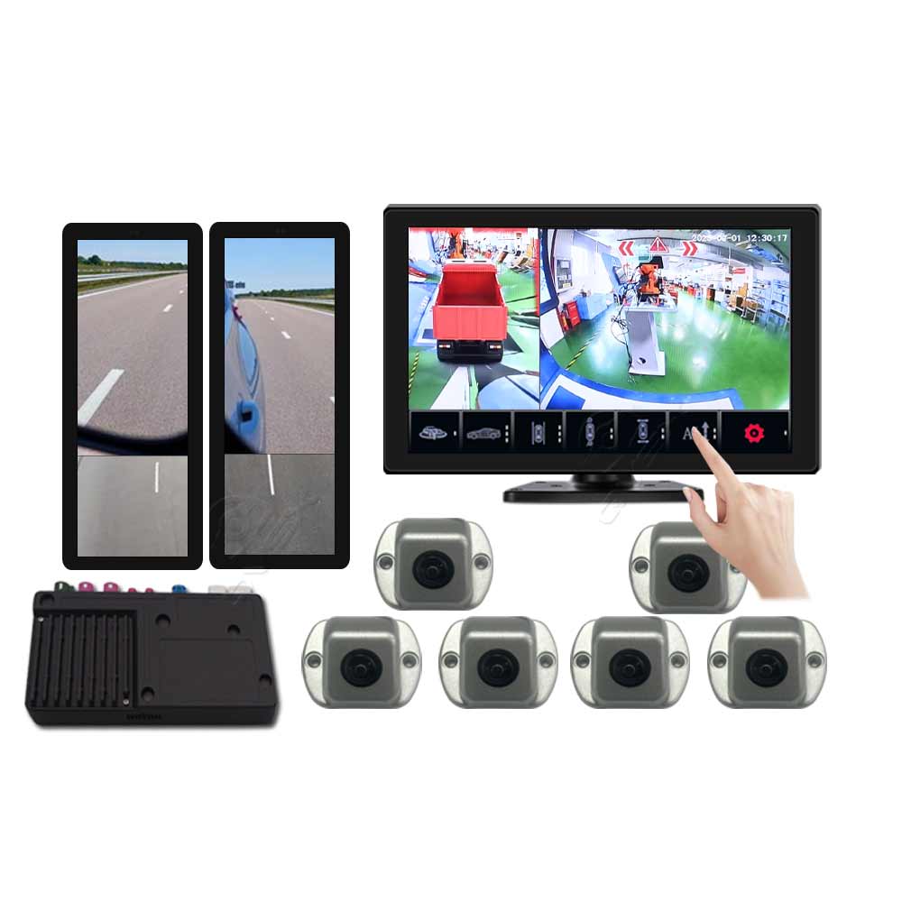 360 Degree Car Security Camera 3D Bird View System 6 Way Split Screen ...