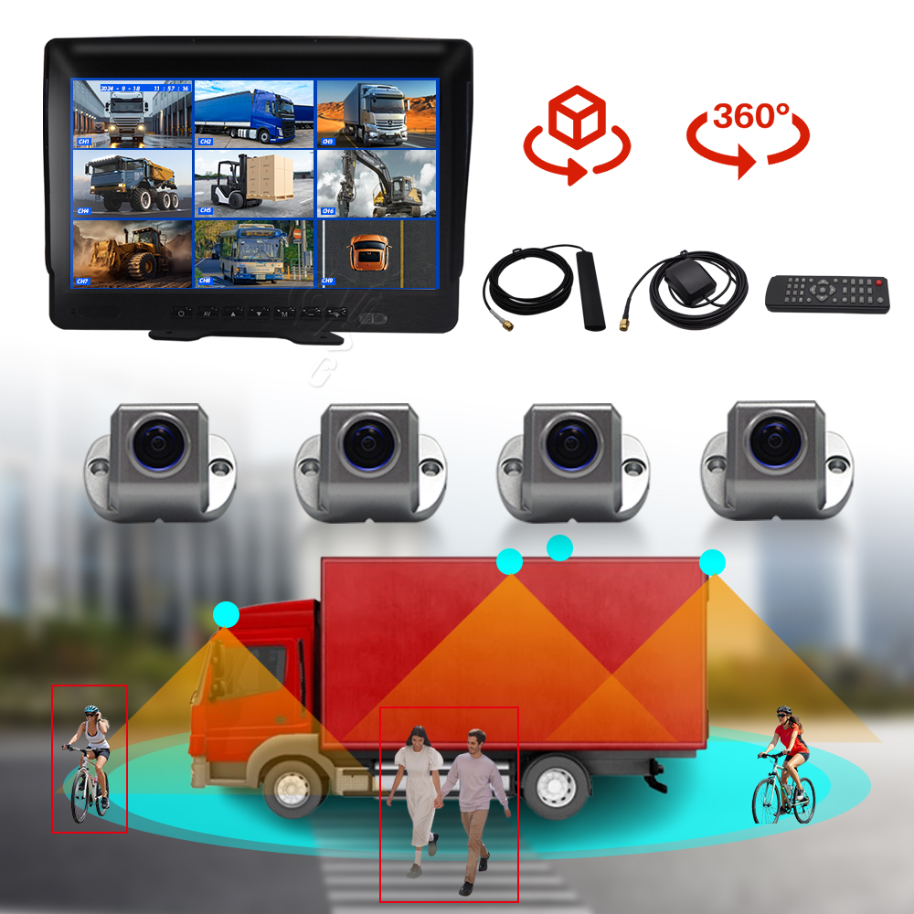 Driver behavior fatigue detection sensor dsm adas car 4g gps bsd logistic blind spot bird view ...