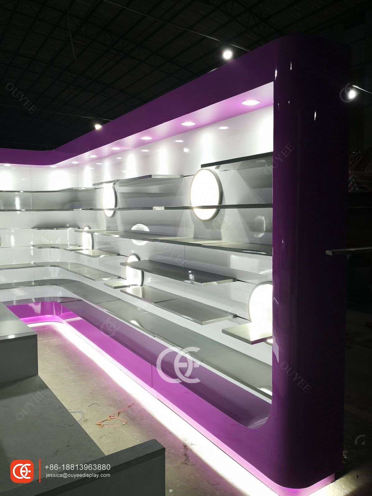 Custom Cigarette Display Rack Smoke Shop Counter Showcase