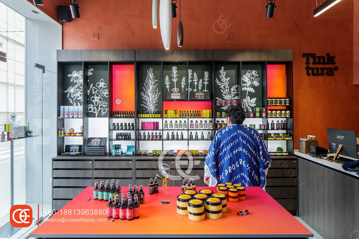 Custom Cigarette Wall Display Table Smoke Shop Fixtures