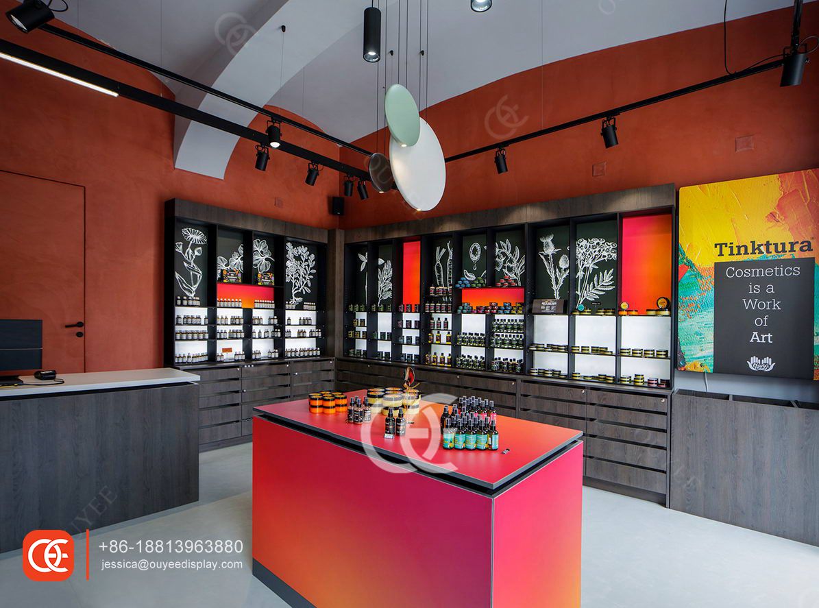 Custom Cigarette Wall Display Table Smoke Shop Fixtures