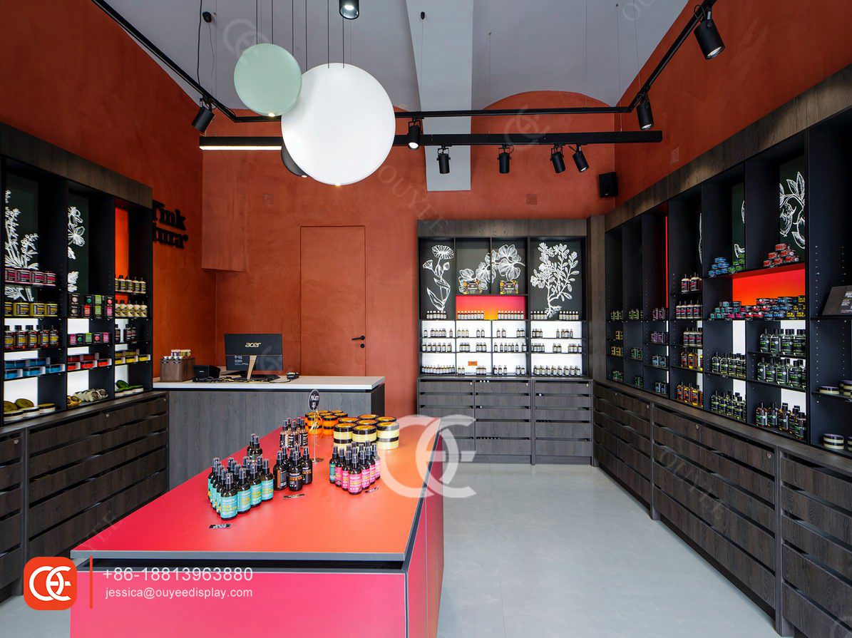 Custom Cigarette Wall Display Table Smoke Shop Fixtures