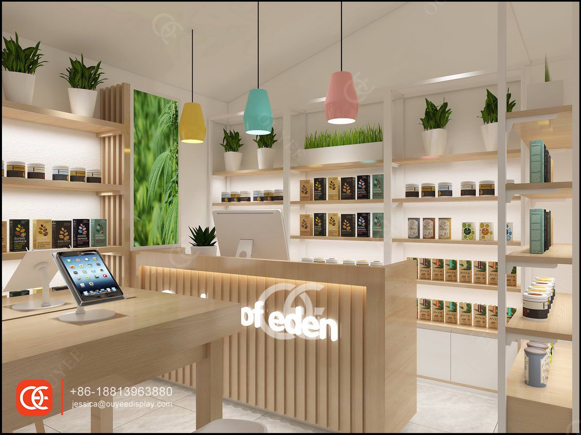 Dispensary Store Design Tobacco Display Shelf Smoke Cabinets