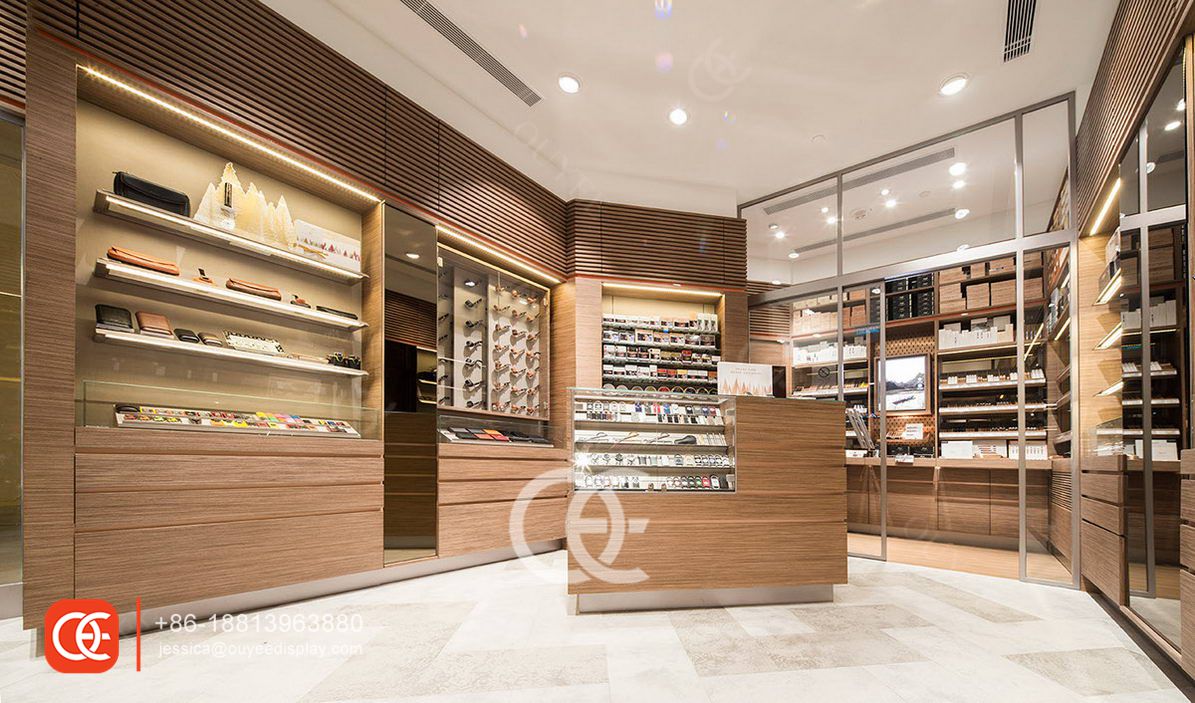 Commercial Cigar Display Case Wooden Showcase Cabinet