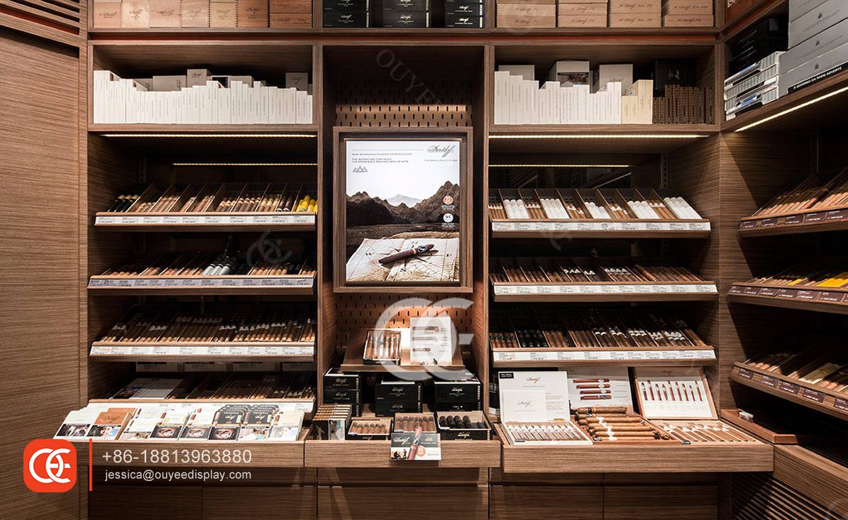 Commercial Cigar Display Case Wooden Showcase Cabinet