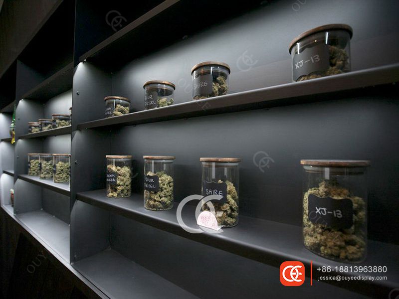 Cannabis Dispensary Design Display Cabinet Showcase Tobacco Rack