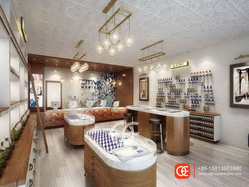 Cigarette Shop Design Custom Wooden Glass Display Showcase