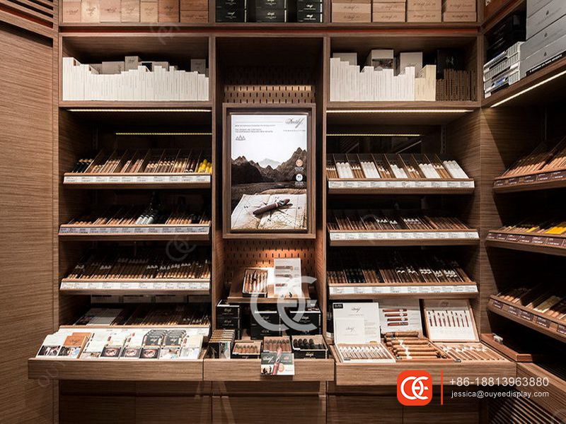Commercial Cigar Display Case Wooden Showcase Cabinet