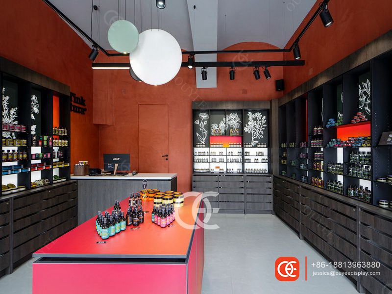 Custom Cigarette Wall Display Table Smoke Shop Fixtures