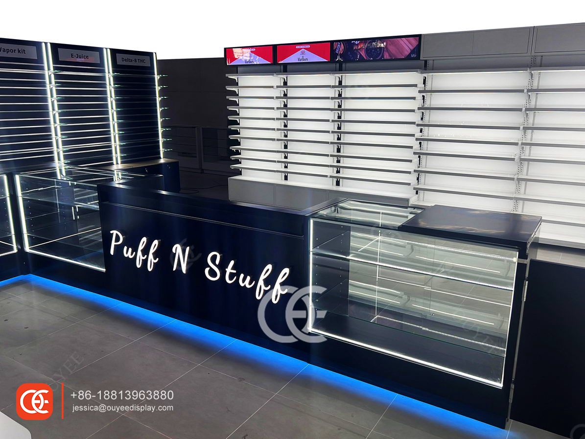 Smoke Shop Counter Tobacco Display Case Cigarette Wall Display