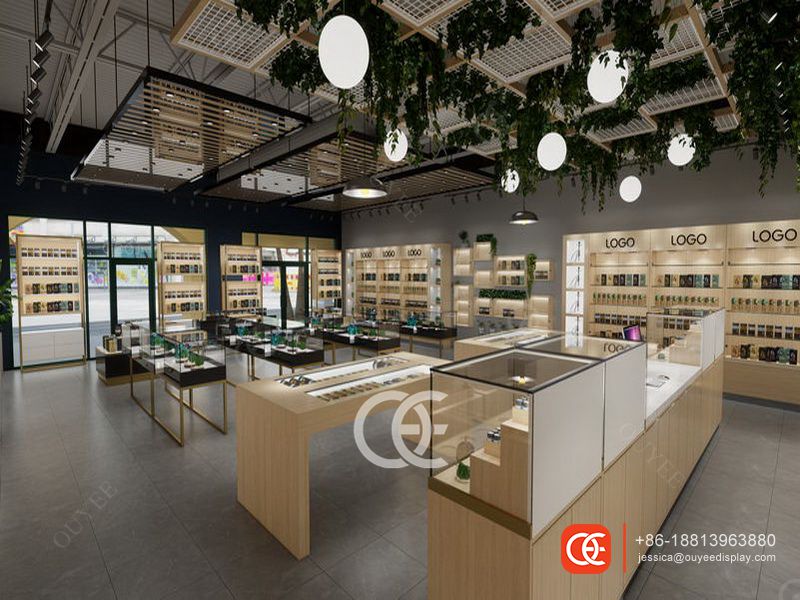 Wooden Dispensary Furniture Cigarette Rack Display Smoke Shop Counter