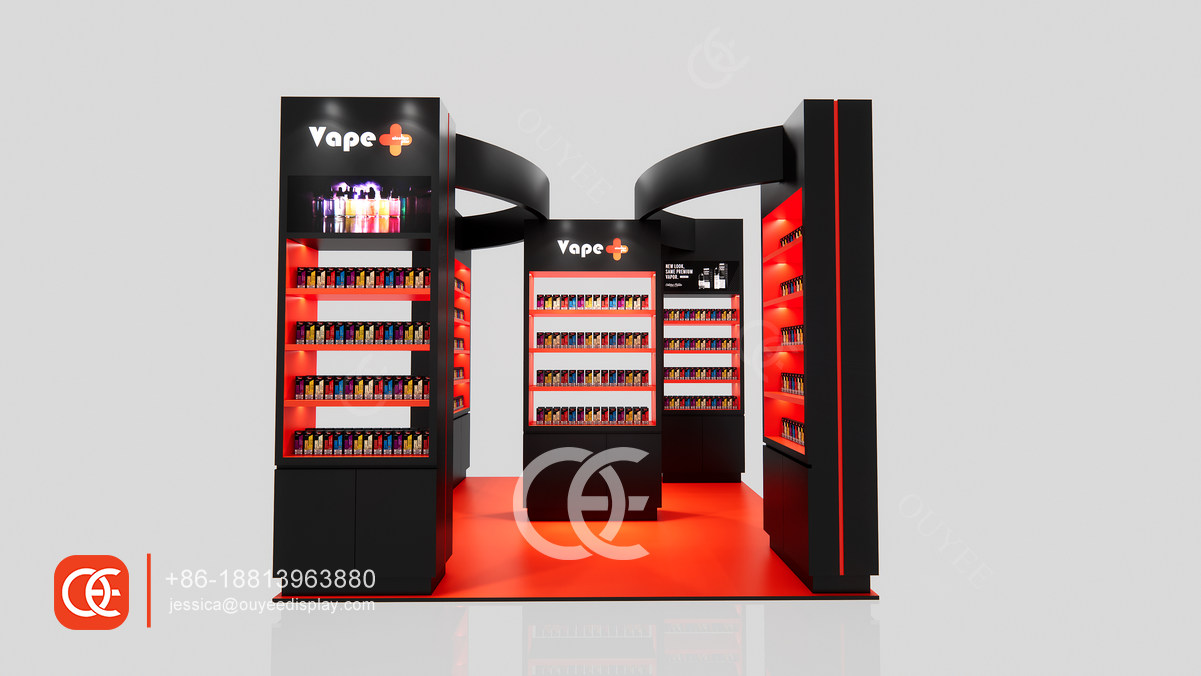 Cigarette Shelf Kiosk Display Tobacco Store Design For Shop