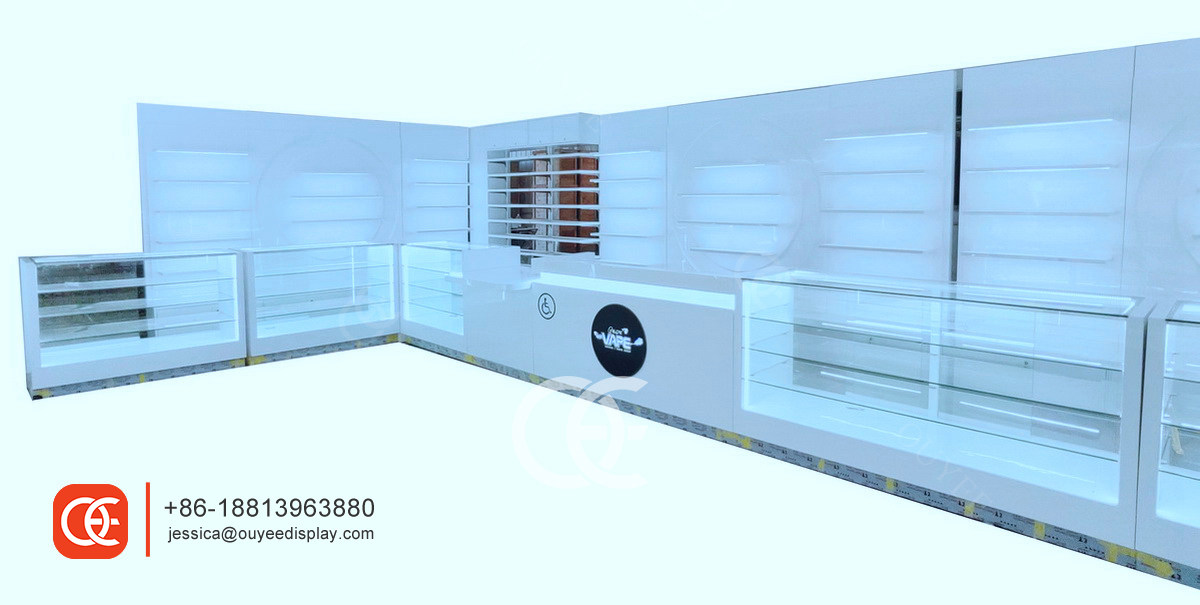 Retail Cigarette Display Case Store Shelves Custom Showcase