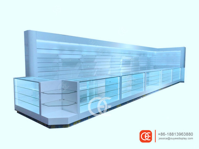 Retail Cigarette Display Case Store Shelves Custom Showcase