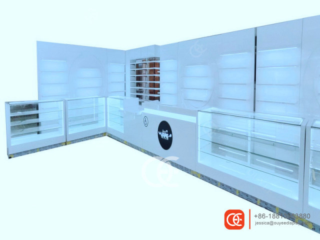 Retail Cigarette Display Case Store Shelves Custom Showcase