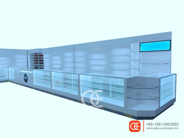 Retail Cigarette Display Case Store Shelves Custom Showcase