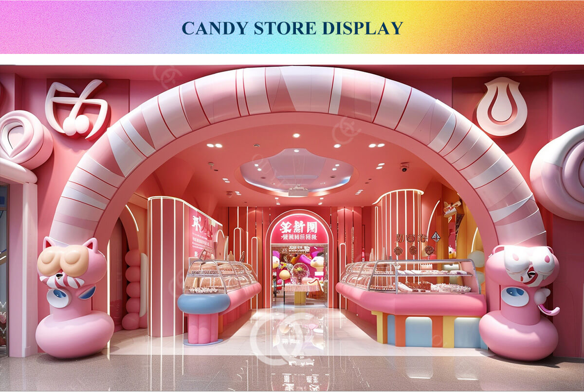 Sweets Candy Store Snack Display Case Chocolate Shelf
