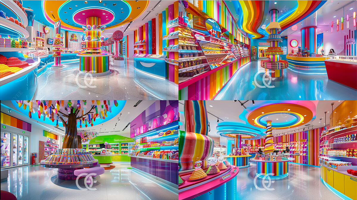 Sweets Candy Store Snack Display Case Chocolate Shelf