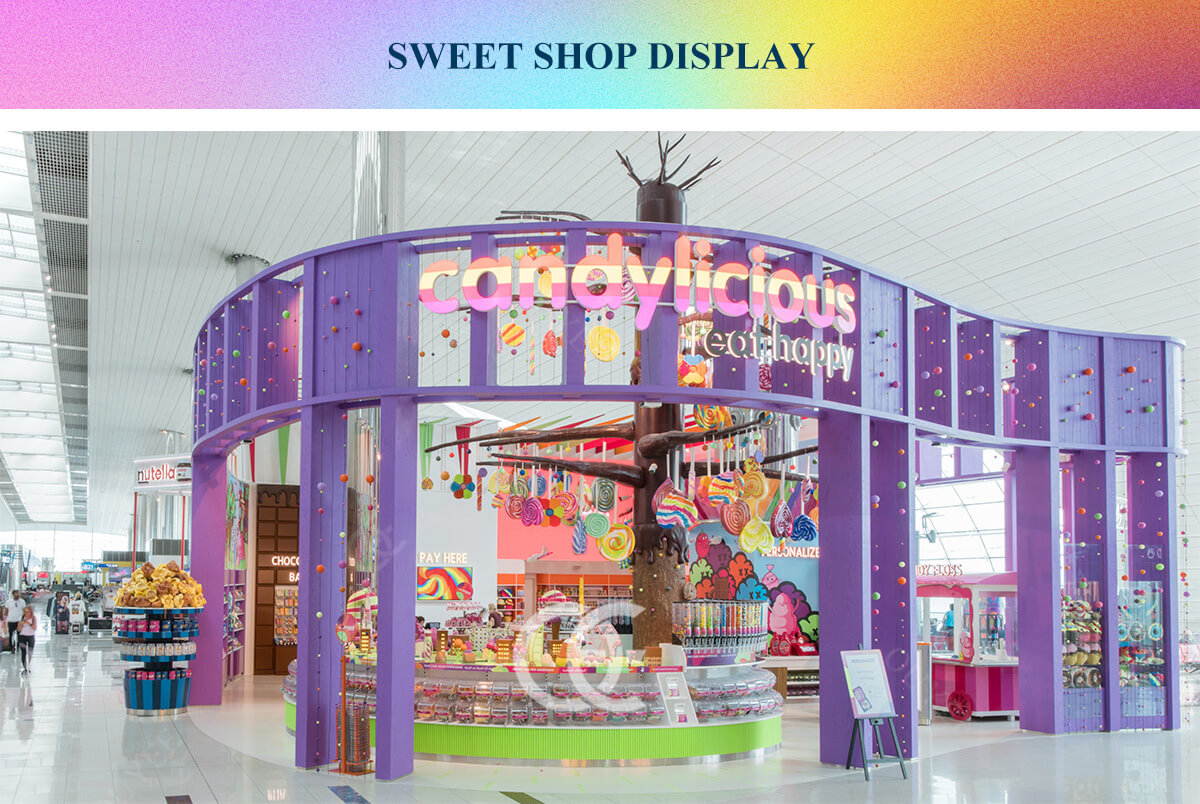 Sweets Candy Store Snack Display Case Chocolate Shelf