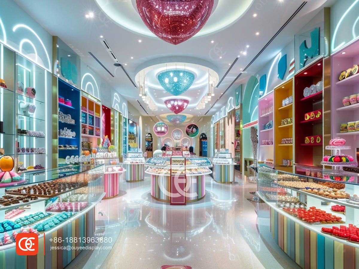 Sweets Candy Store Snack Display Case Chocolate Shelf