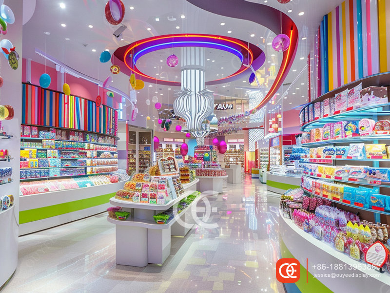 Custom Glass Candy Display Mix Sweet Shop Chocolate Rack