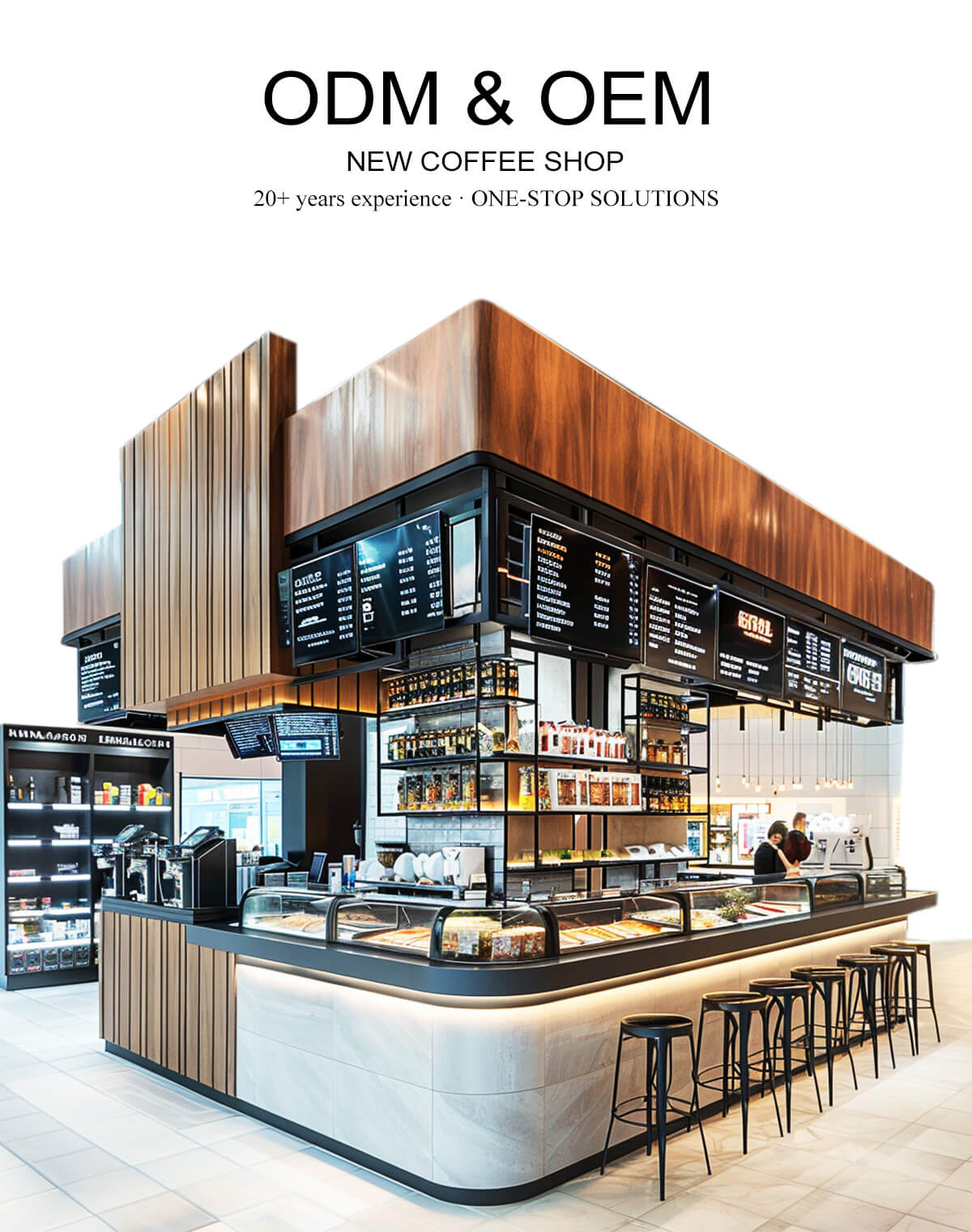 Modern Cafe Design Coffee Shop Display Milk Tea Shop Counter Design