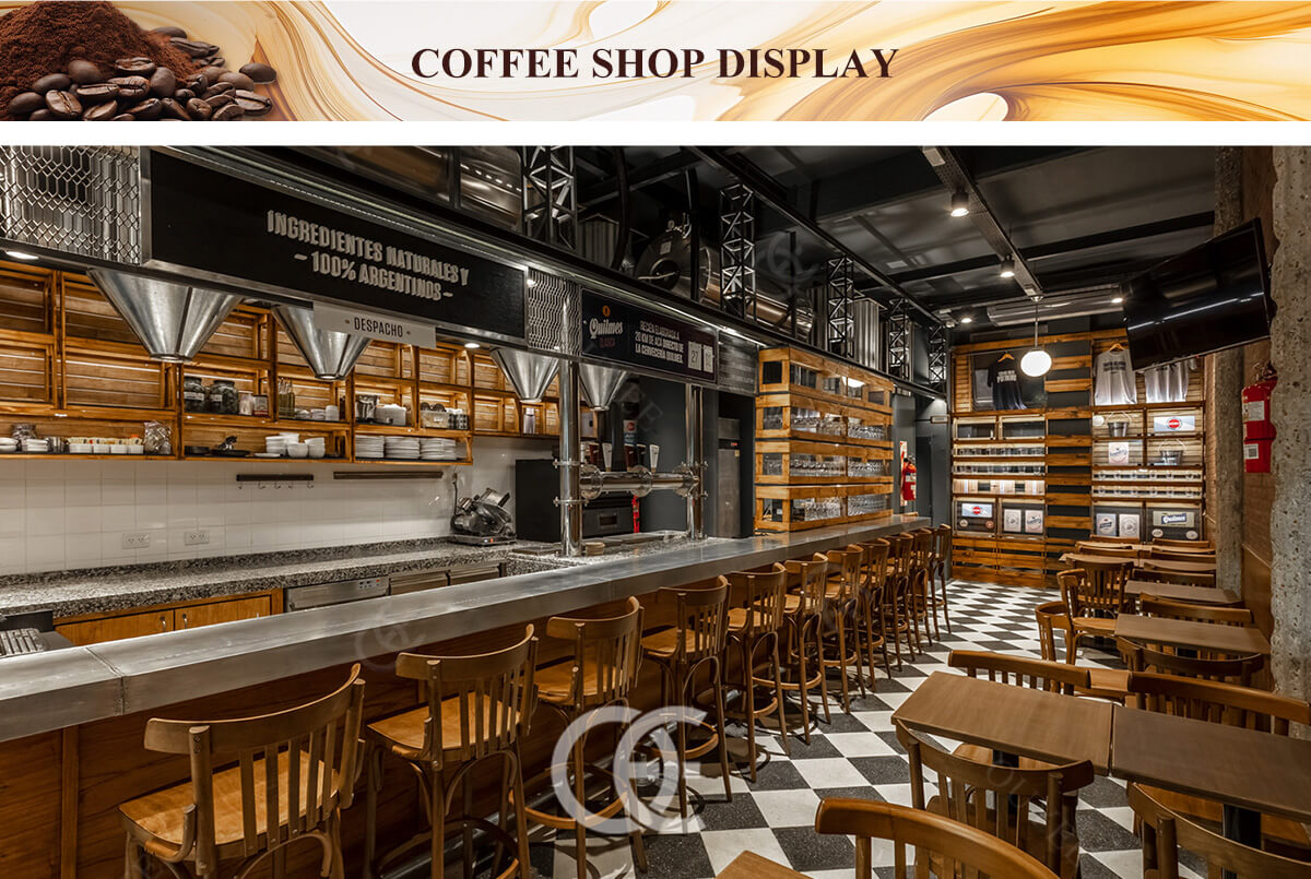 Modern Cafe Design Coffee Shop Display Milk Tea Shop Counter Design