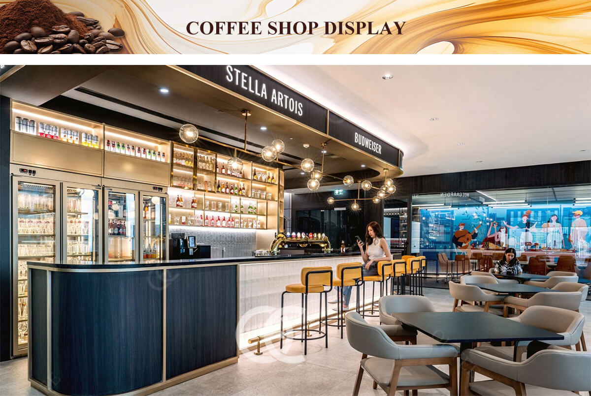 Modern Cafe Design Coffee Shop Display Milk Tea Shop Counter Design