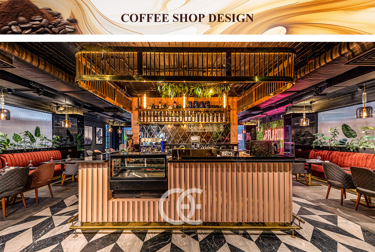 Coffee Shop Interior Design Layout Display Counters Bubble Tea Shop Design