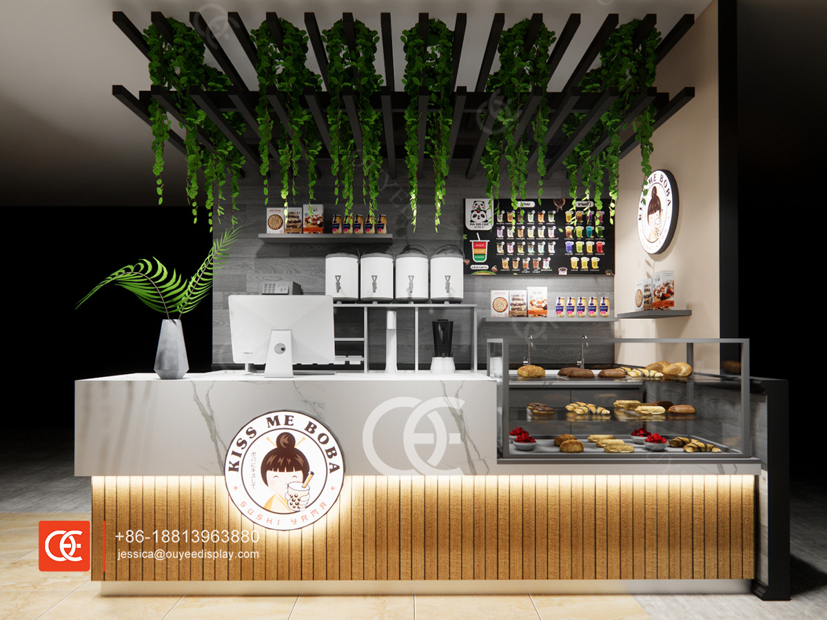 Cafe Counter Layout Coffee Shop Fixtures Milk Tea Bar Design
