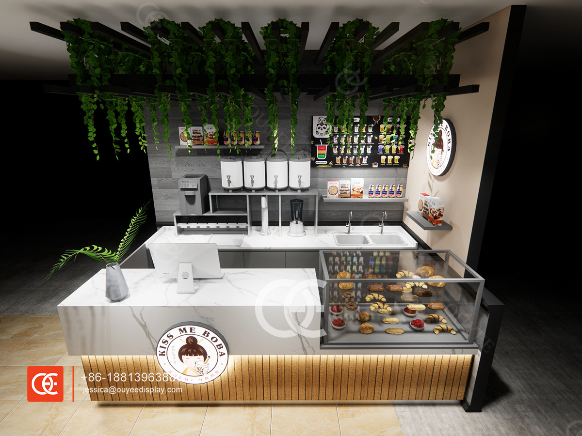 Cafe Counter Layout Coffee Shop Fixtures Milk Tea Bar Design