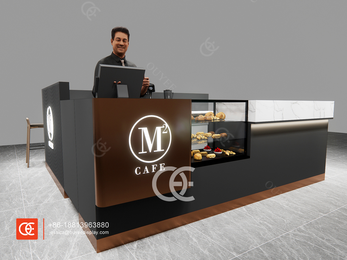 Cafe Kiosk Design Counter Coffee Modern Milk Tea Shop Interior Design