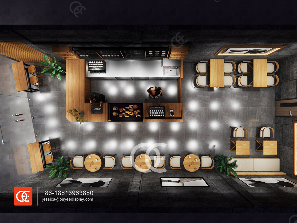 Coffee Counter Layout Coffee Shop Counter Bubble Tea Display