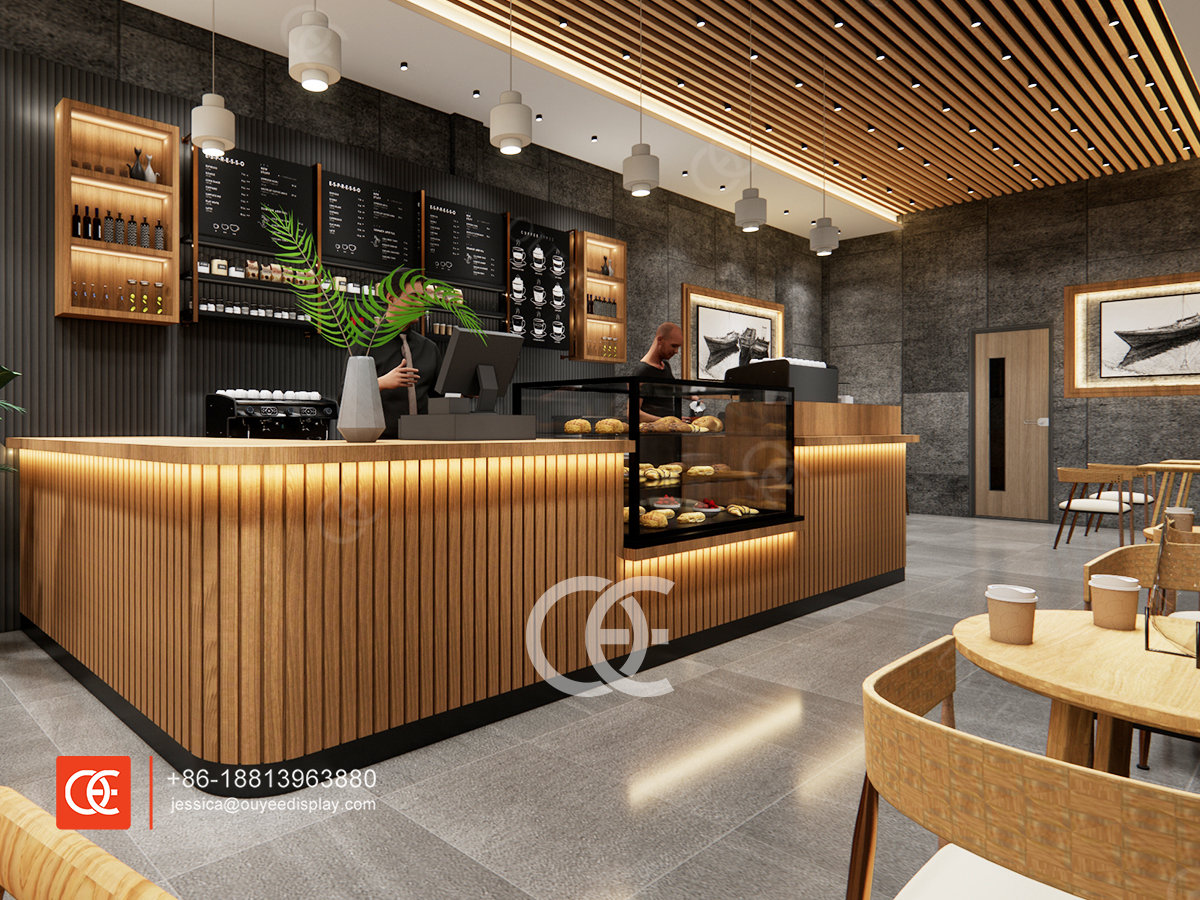 Coffee Counter Layout Coffee Shop Counter Bubble Tea Display