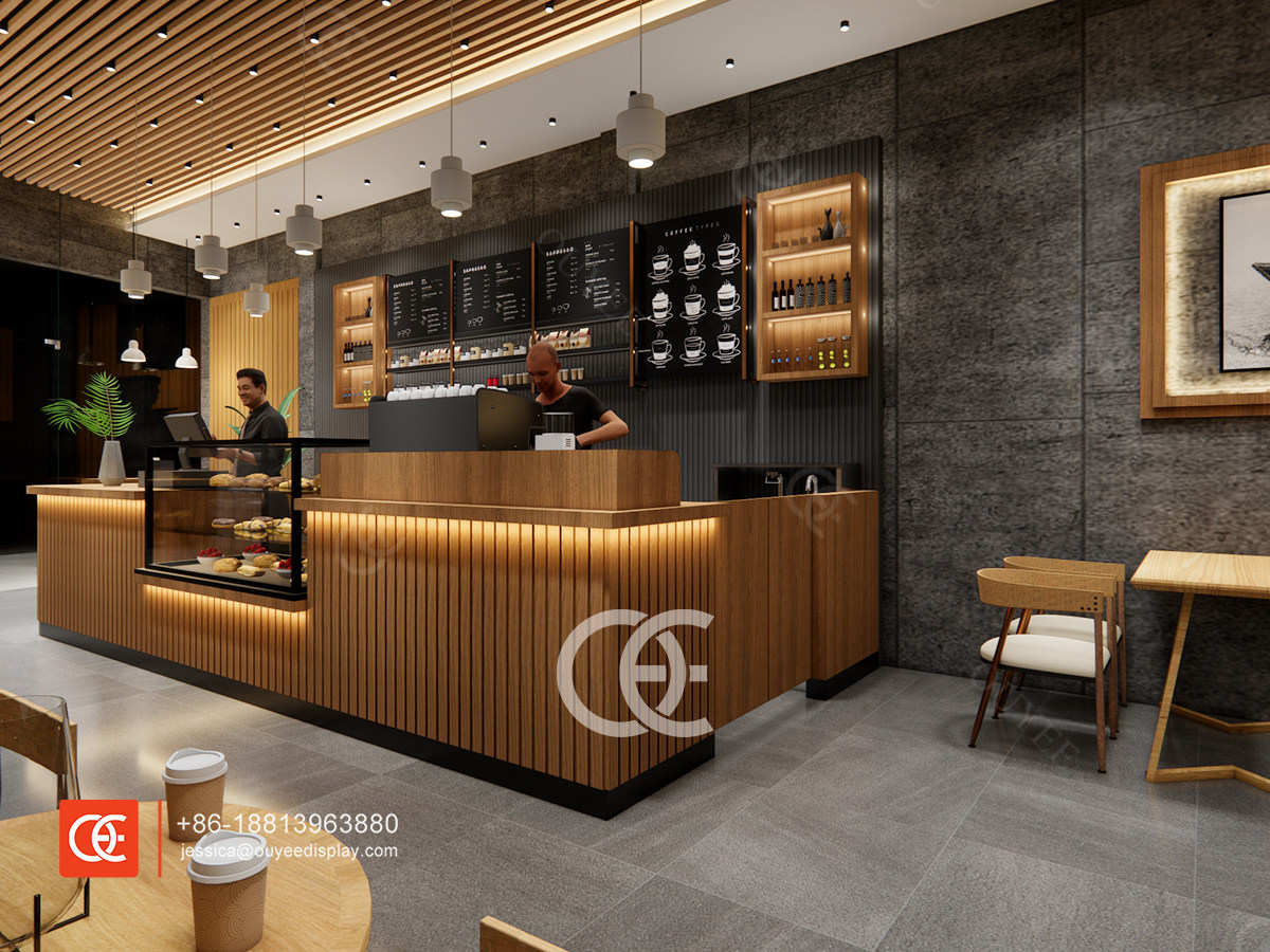 Coffee Counter Layout Coffee Shop Counter Bubble Tea Display