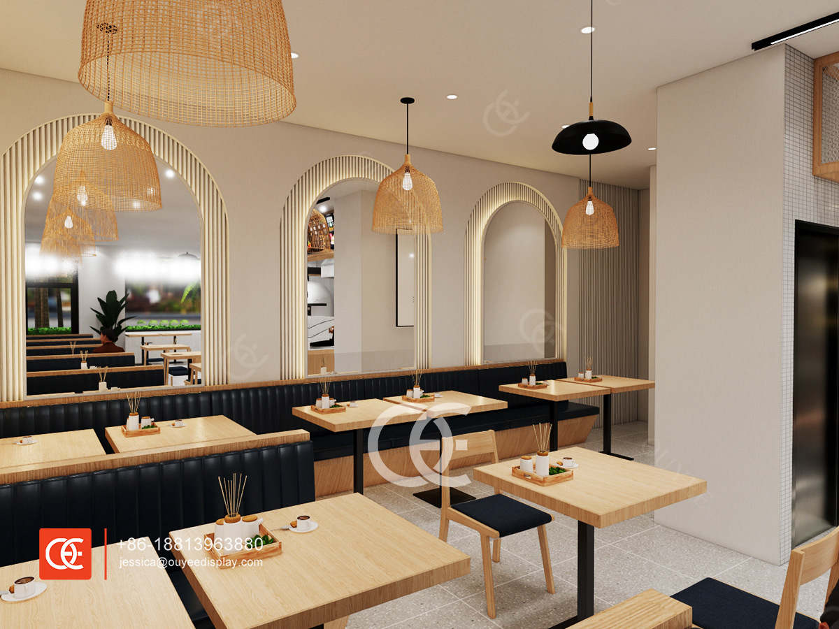 Coffee Shop Interior Design 3D Coffee Display Stand Milk Tea Shop Design