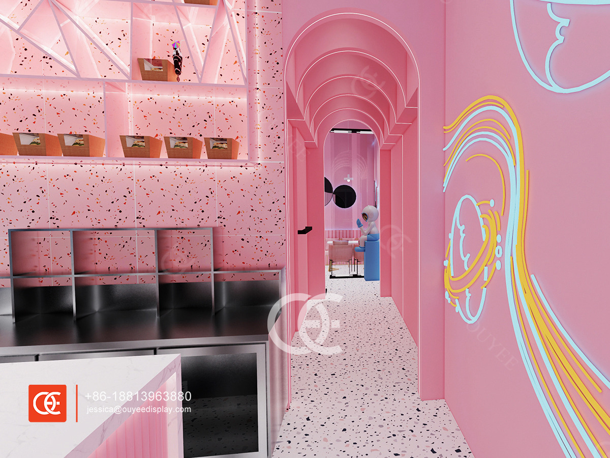 Colorful Coffee Shop Design Cafe Counter Milk Tea Shop Design