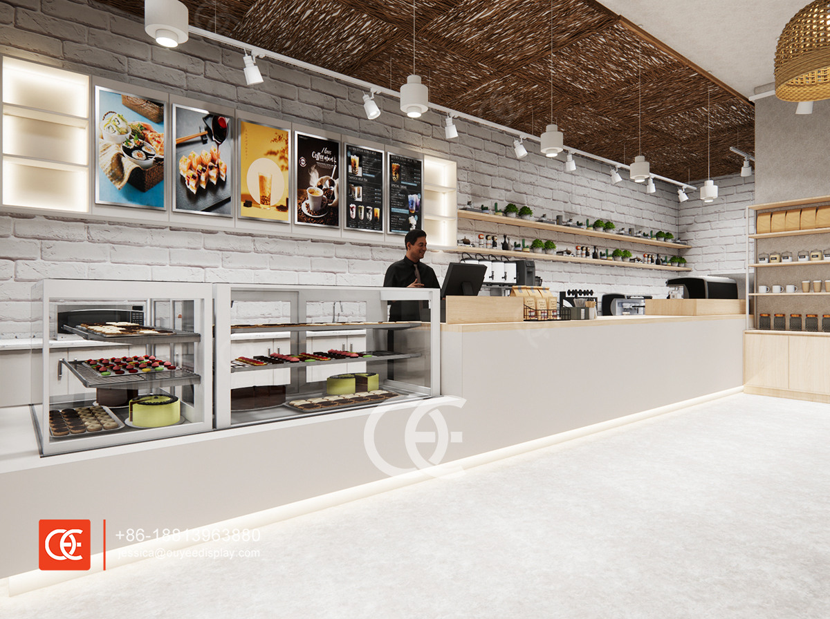 Design Bakery Cafe Service Counter Milk Tea House Design