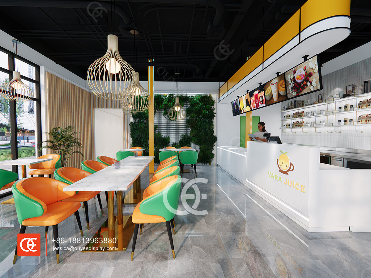 Design Cafe Coffee Shop Front Counter Bubble Tea Shop Design