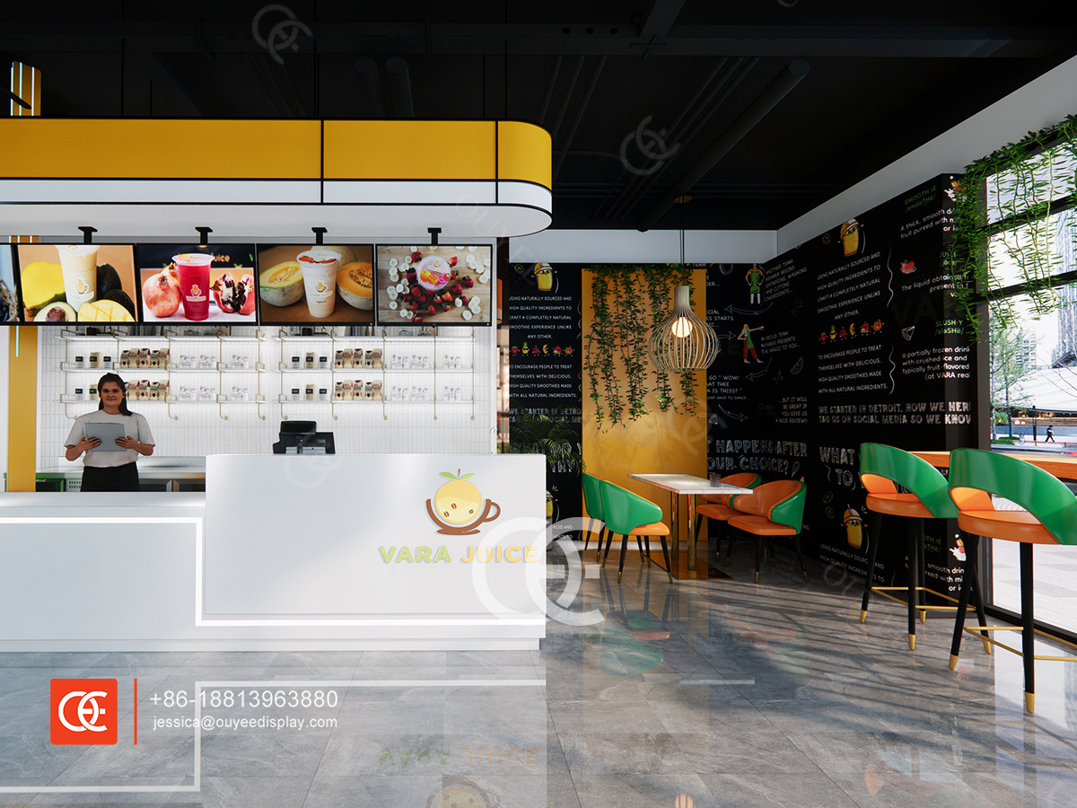 Design Cafe Coffee Shop Front Counter Bubble Tea Shop Design