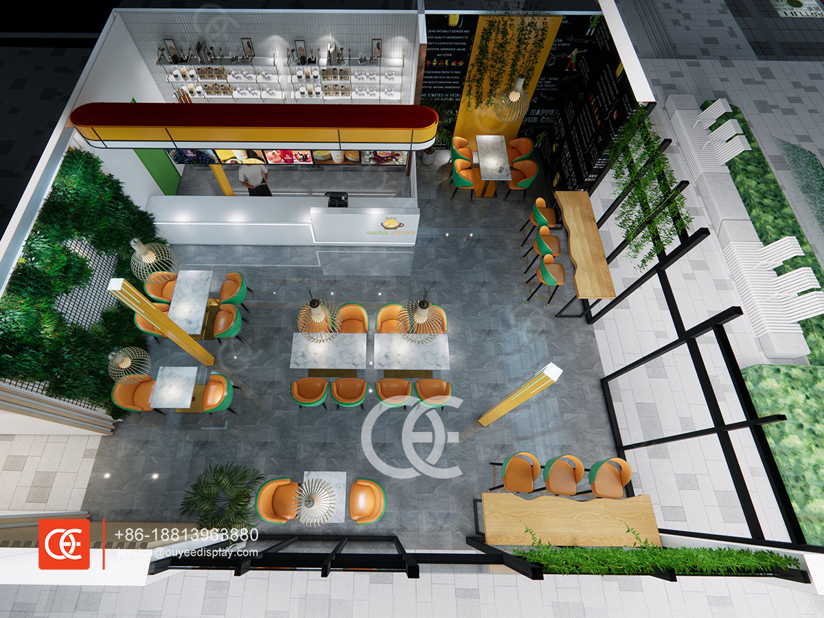 Design Cafe Coffee Shop Front Counter Bubble Tea Shop Design