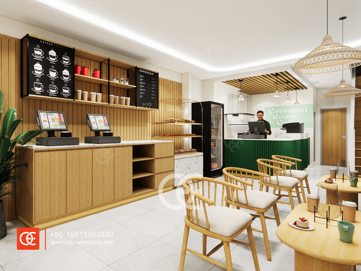 Design Cafe Interior Counter Coffee Milk Tea Counter Design