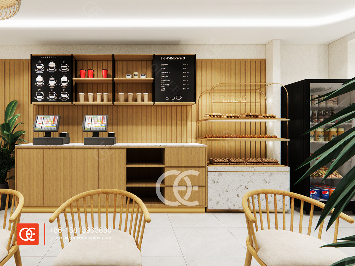 Design Cafe Interior Counter Coffee Milk Tea Counter Design