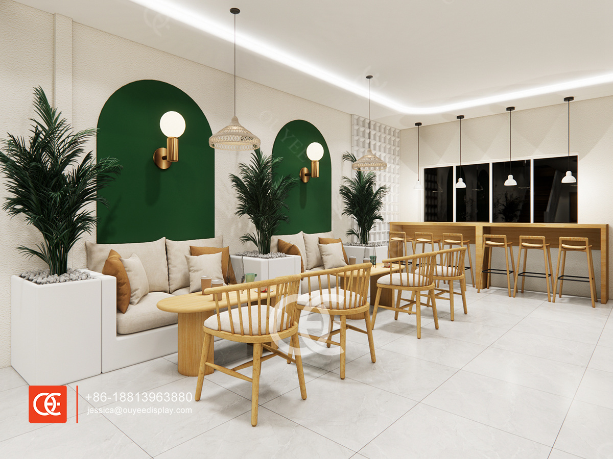 Design Cafe Interior Counter Coffee Milk Tea Counter Design