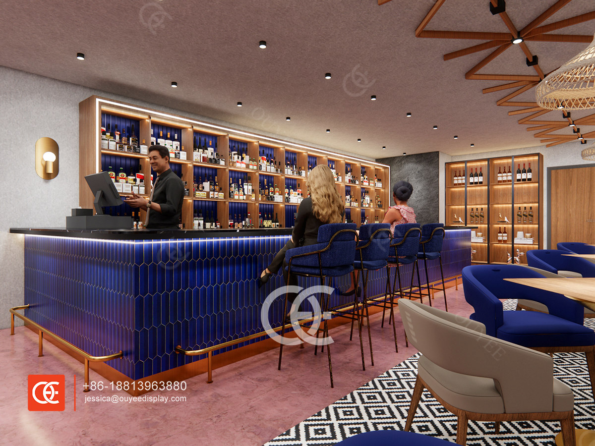 Design Cafe Interiors Coffee Display Rack Bubble Tea Shop Counter