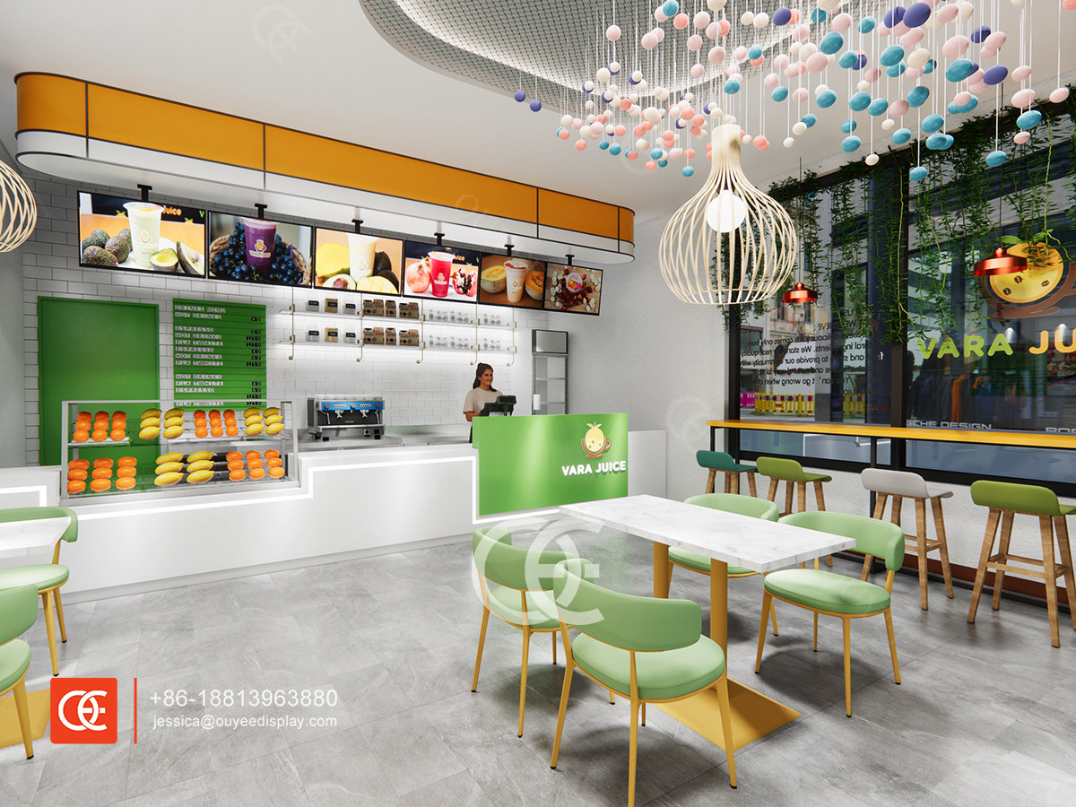 Dessert Cafe Interior Design Modern Milk Tea Shop Sweet Shop Display ...